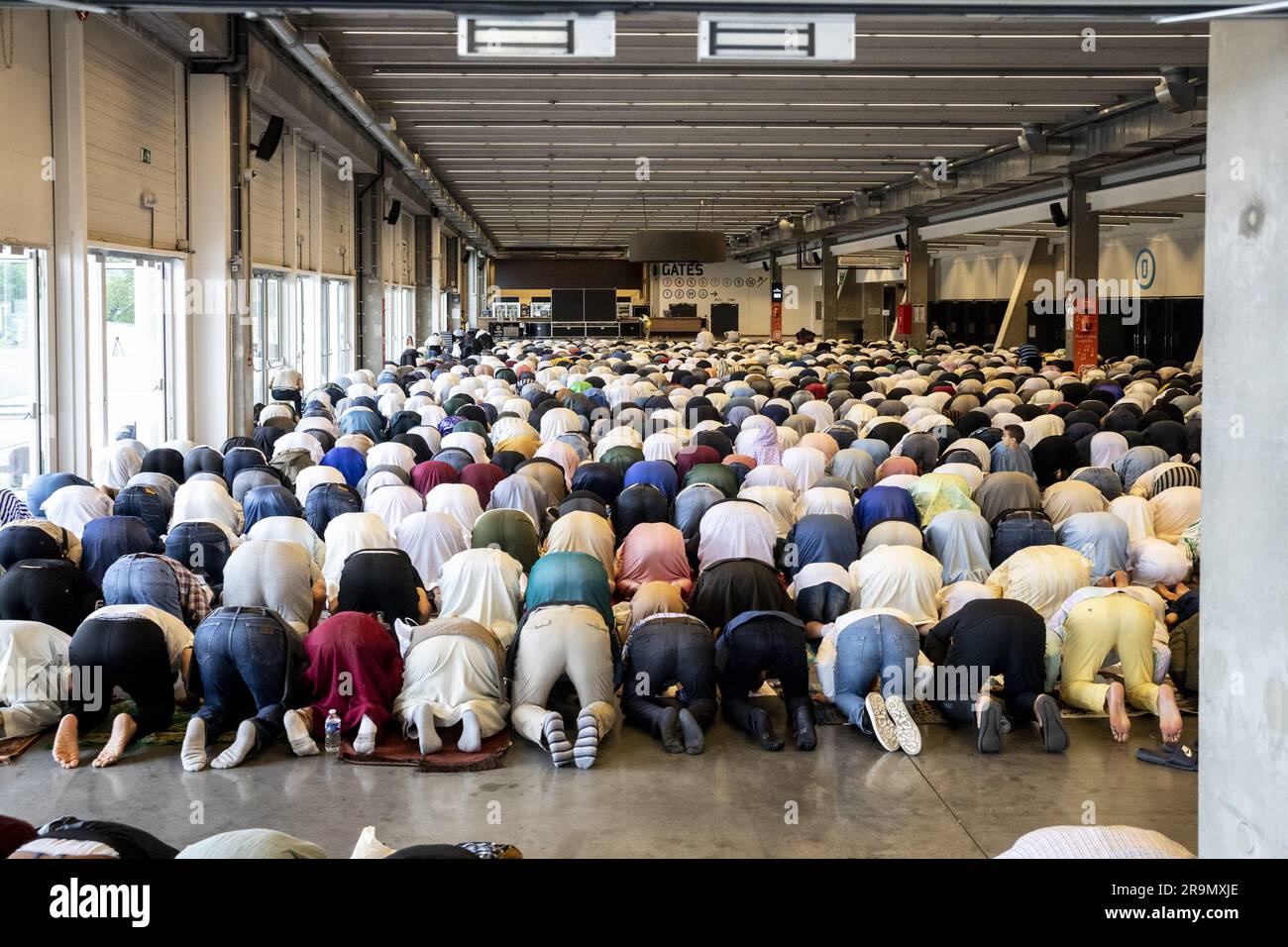 Brussels, Belgium. 28th June, 2023. Muslims gather for celebrations on ...