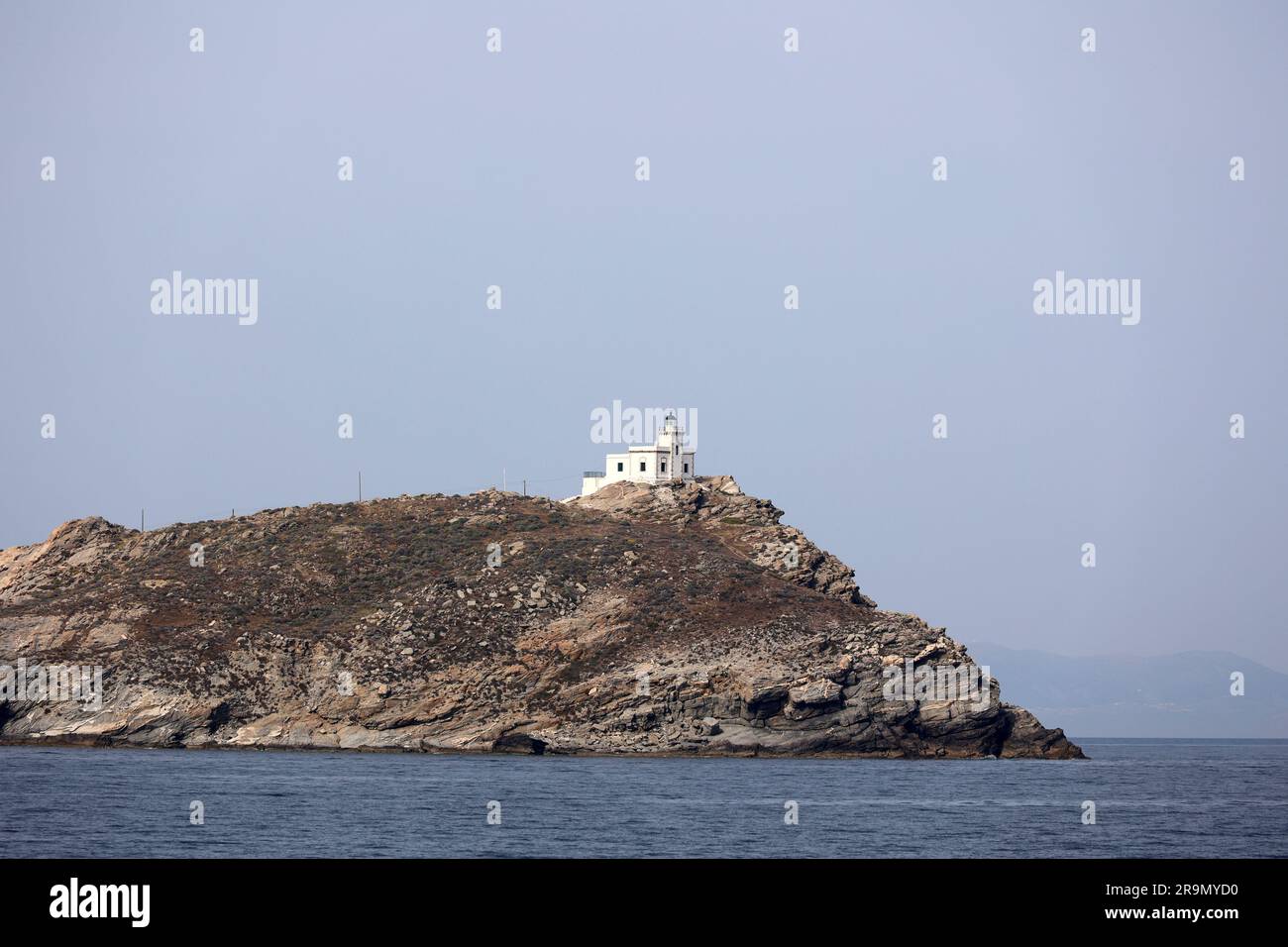 Lighthouse at Cape Korakas on the Cyclades island of Paros Stock Photo - Alamy