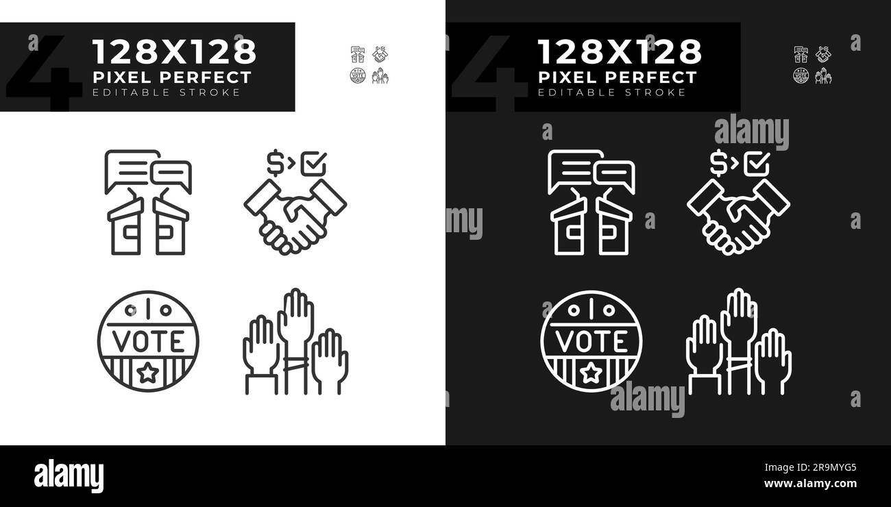 Editable pixel perfect voting icons for dark and light mode Stock ...