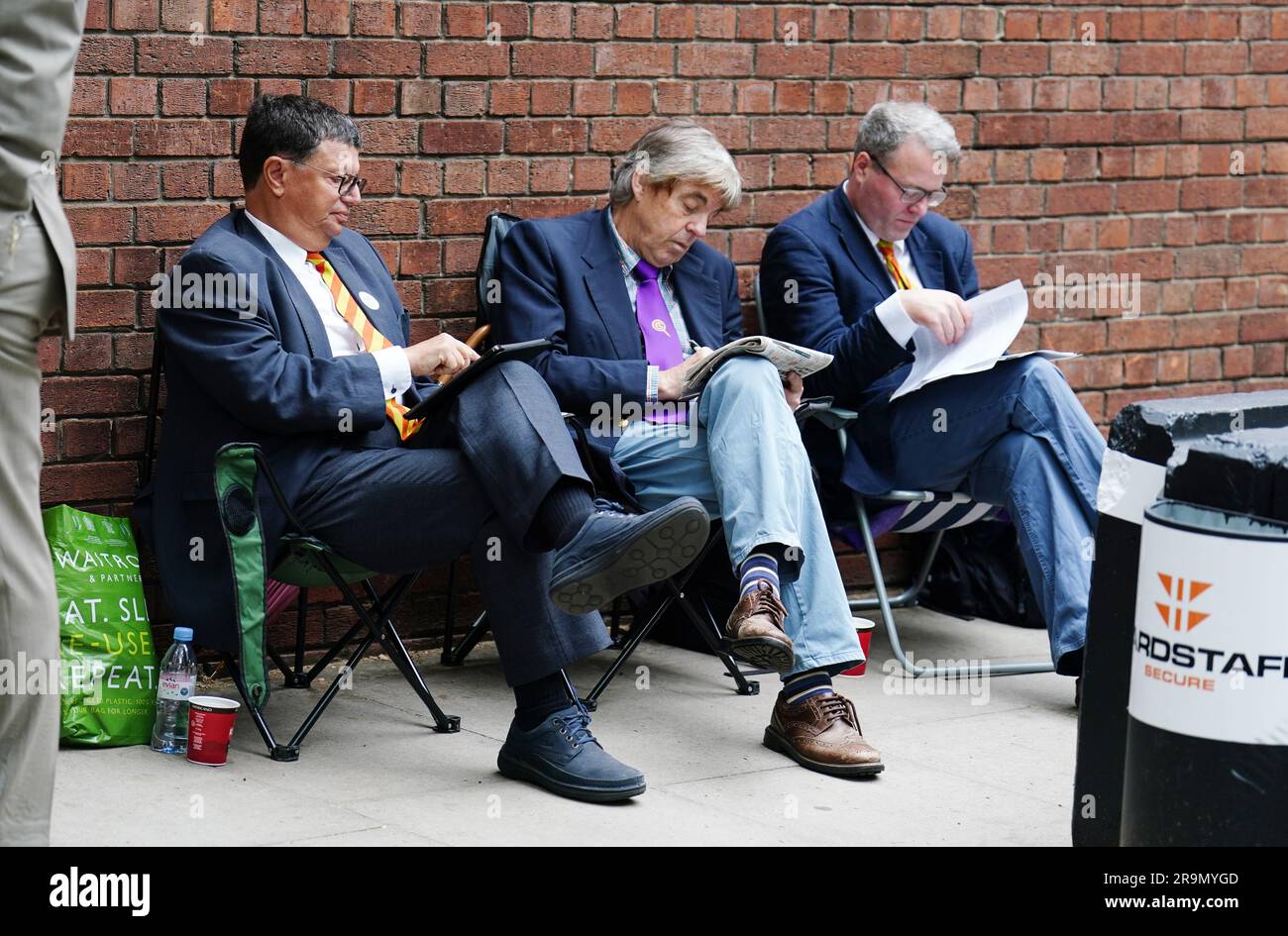 MCC members queue ahead of day one of the second Ashes test match at ...