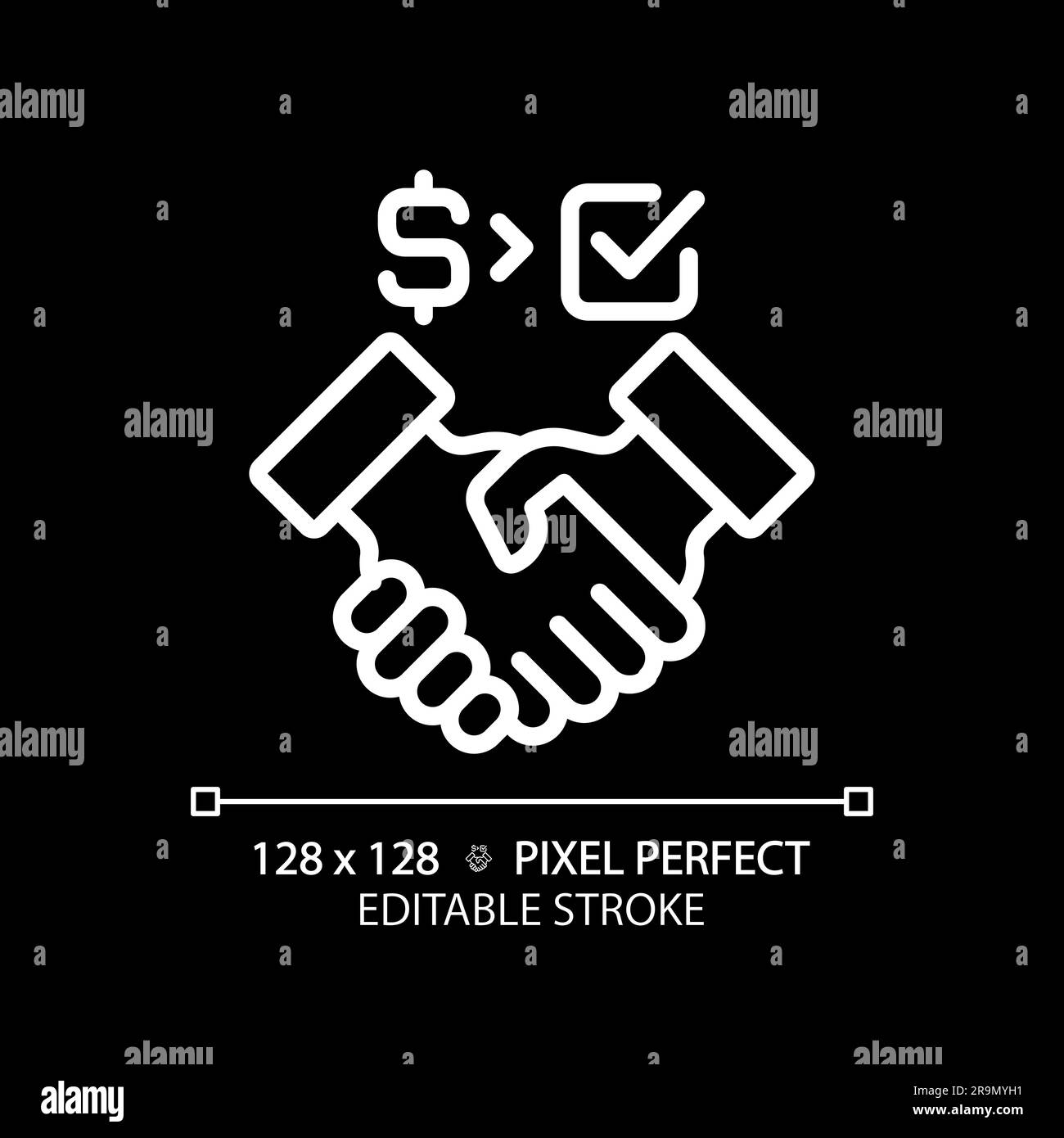 Editable pixel perfect white partnership icon Stock Vector Image & Art ...