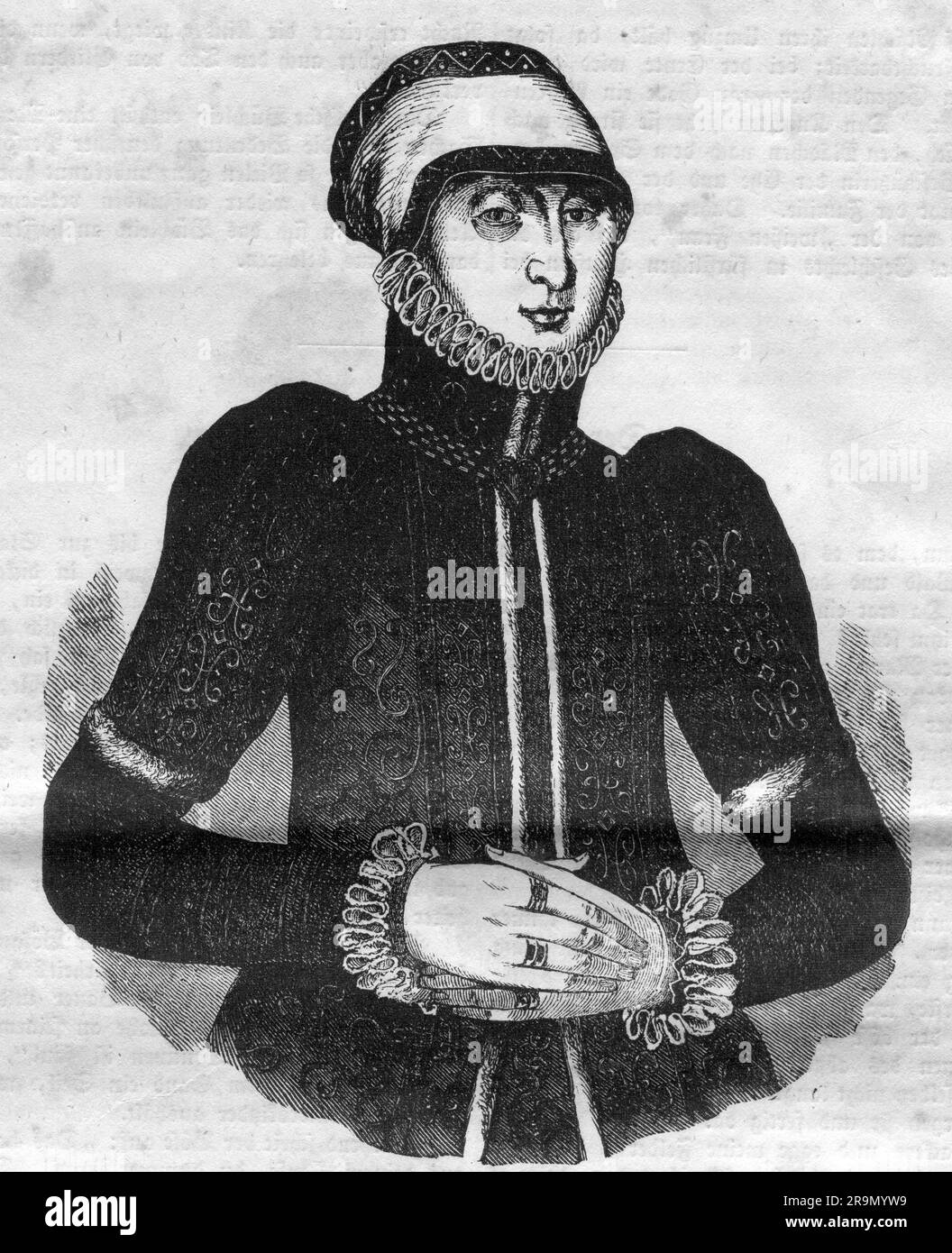 White Lady, ghost of the Bayreuth Hermitage, wood engraving, 19th ...