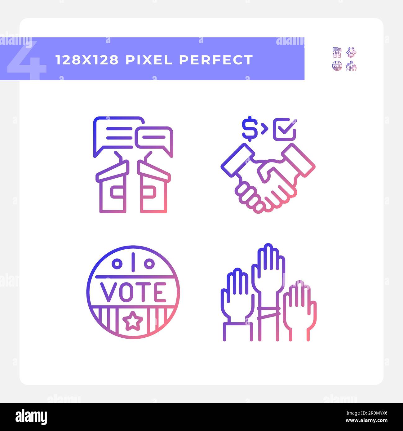 Pixel perfect gradient voting icons Stock Vector Image & Art - Alamy
