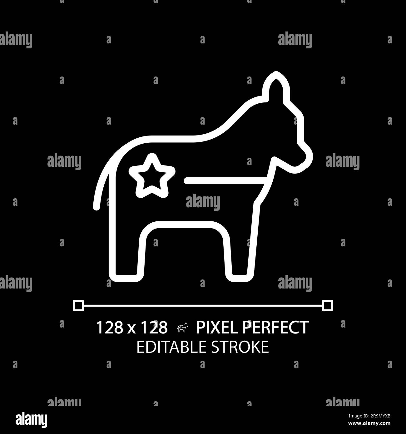 Editable pixel perfect white line Democratic Party icon Stock Vector ...