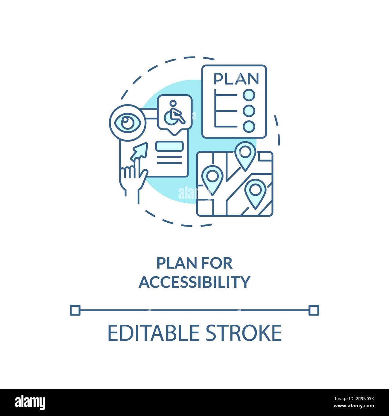Plan for accessibility turquoise concept icon Stock Vector Image & Art ...
