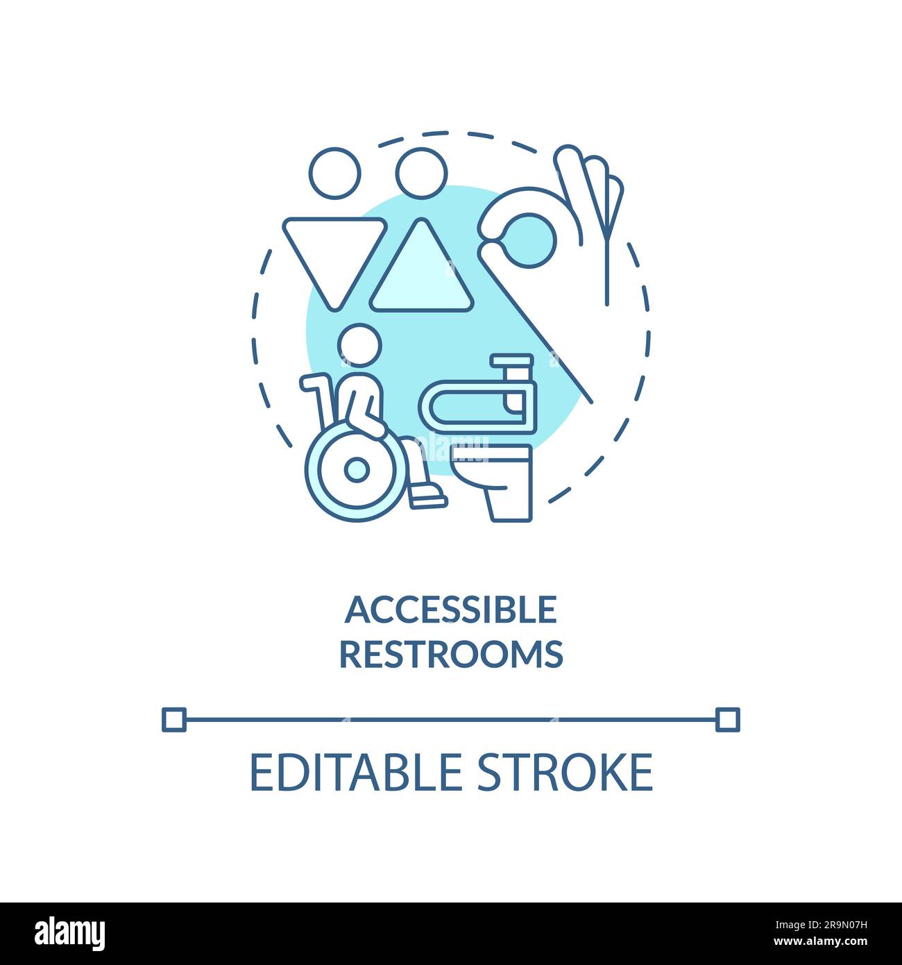 Accessible restrooms turquoise concept icon Stock Vector Image & Art ...