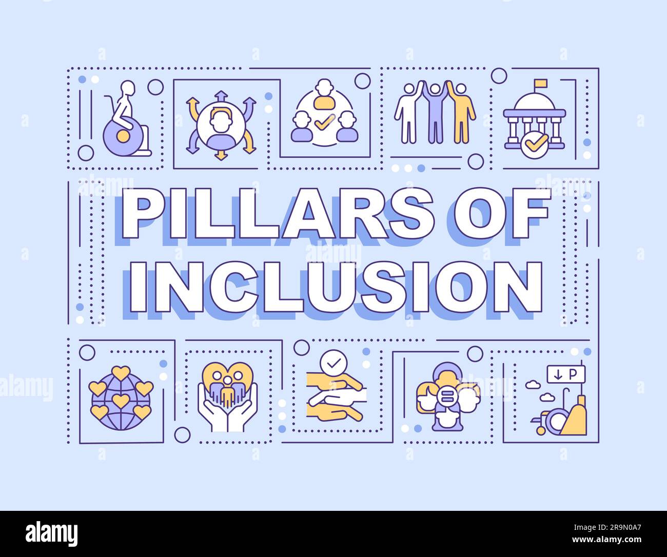 Pillars of inclusion word concepts light blue banner Stock Vector Image & Art - Alamy