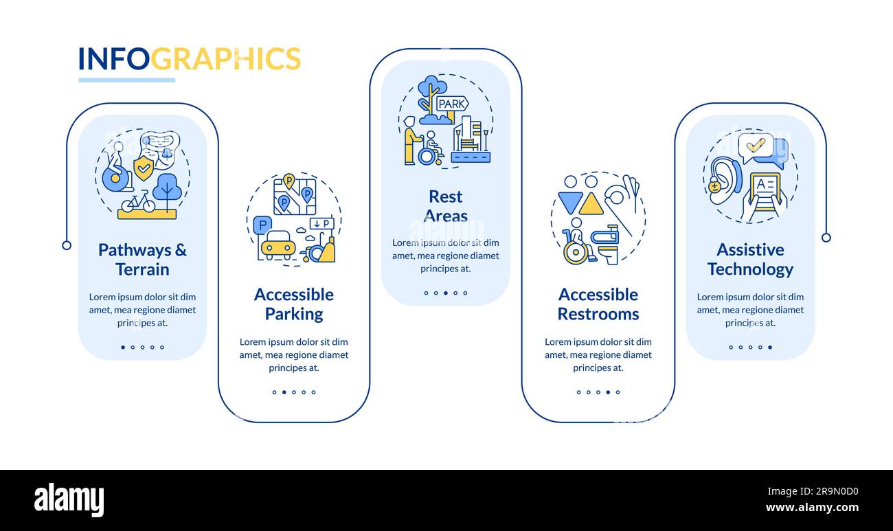 Creating accessible outdoors rectangle infographic template Stock ...