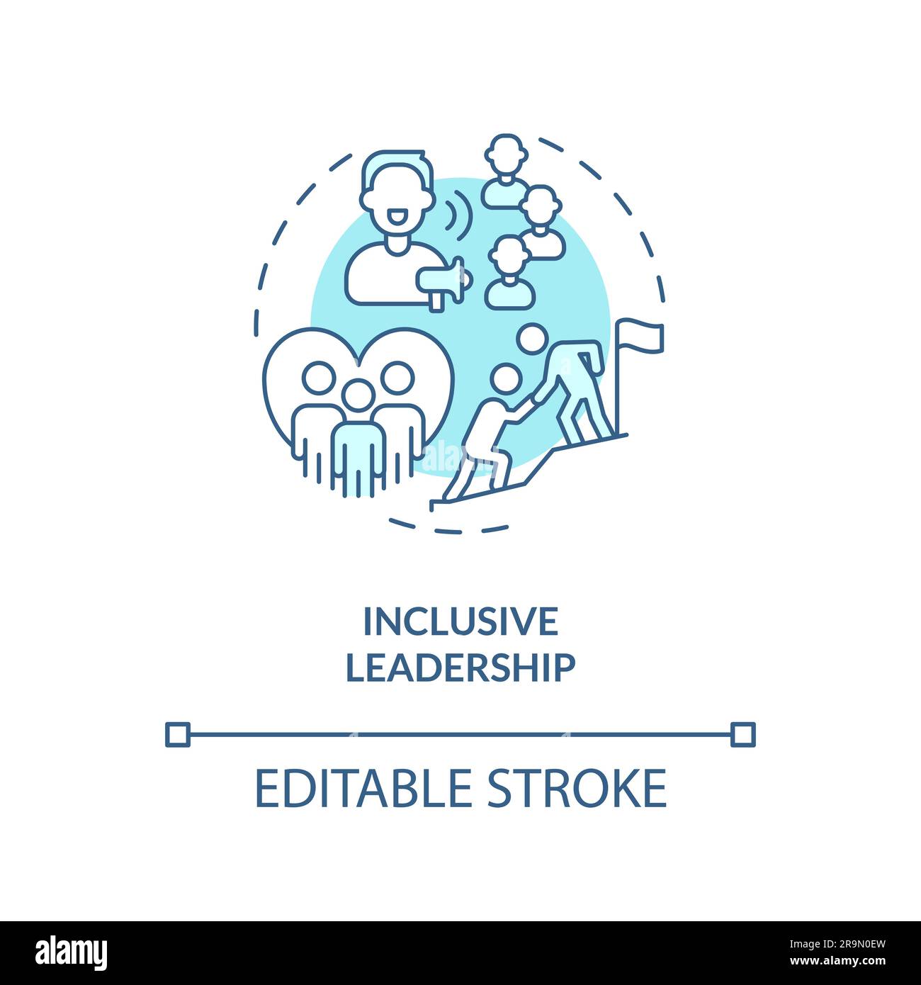Inclusive leadership turquoise concept icon Stock Vector Image & Art ...