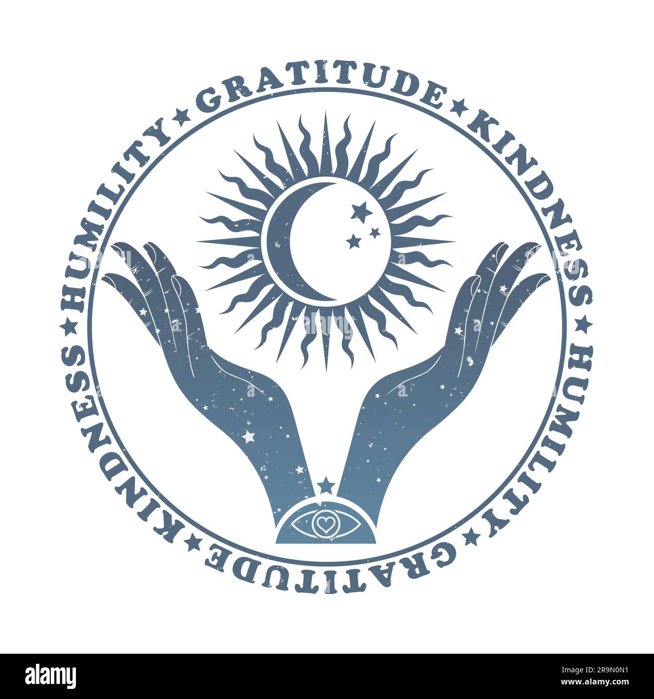 Humility - Gratitude - Kindness - Boho Spiritual Design Stock Photo - Alamy