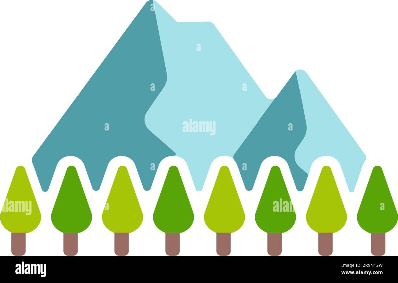 Mountain and trees ( nature ) vector icon illustration Stock Vector ...