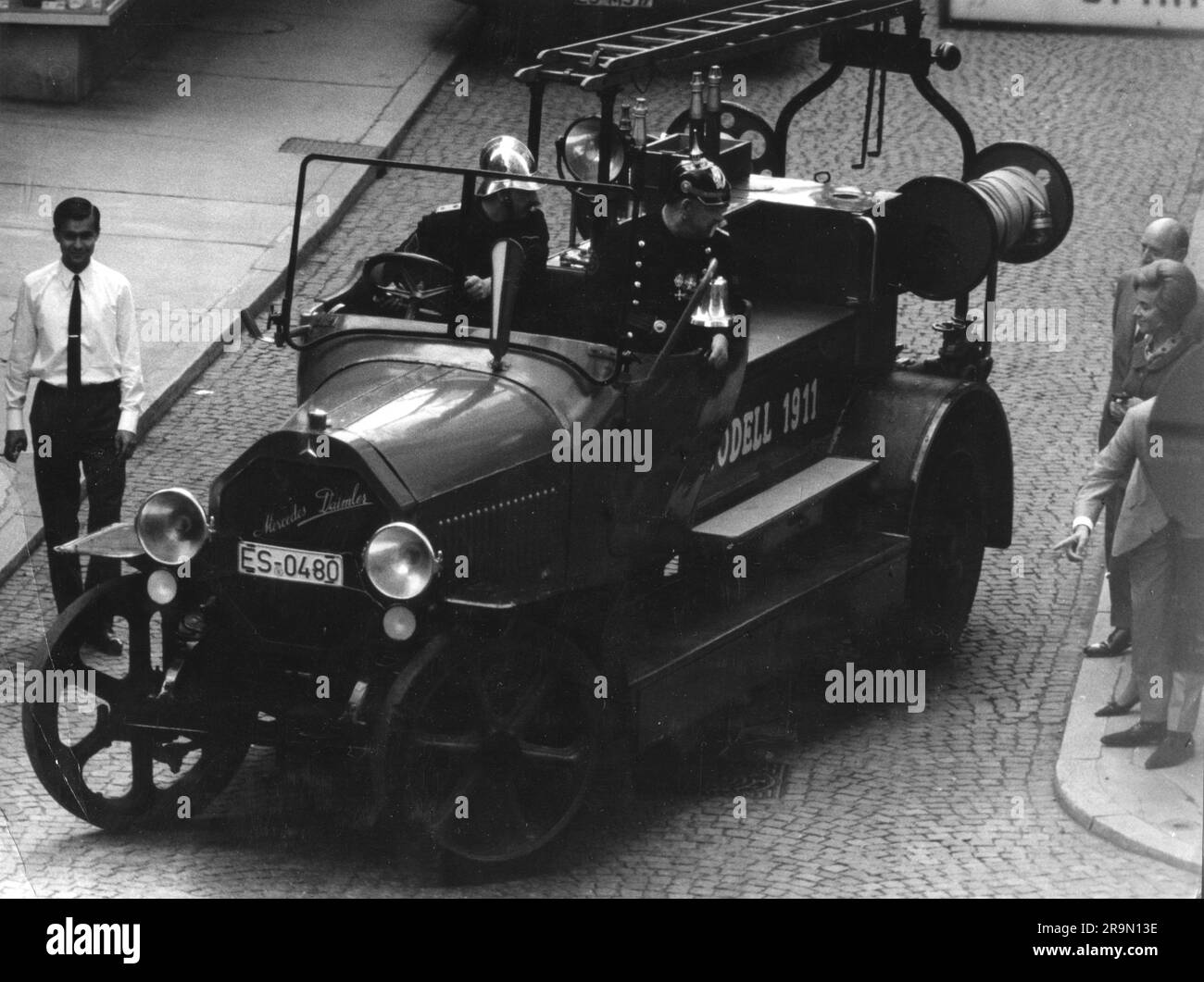 Mercedes fire truck Black and White Stock Photos & Images - Alamy