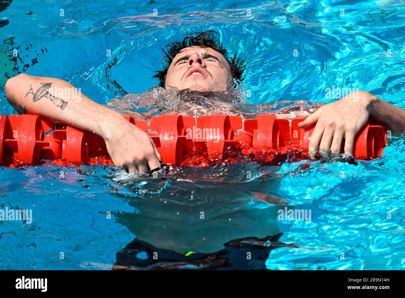 Max Mccusker of Ireland reacts after compete in the 100m Freestyle Men ...