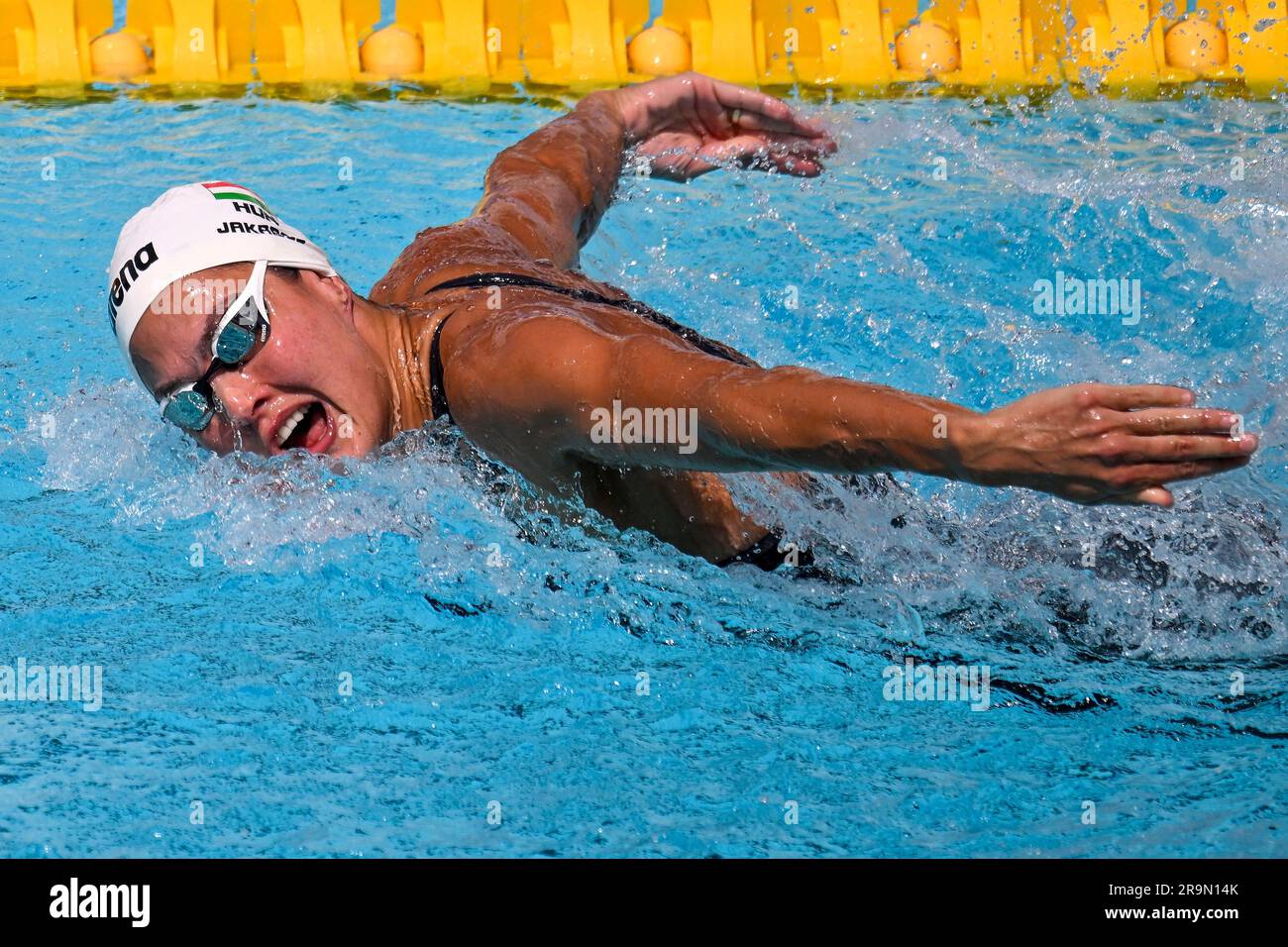 Zsuzsanna Jakabos of Hungary competes in the 400m Individual Medley ...