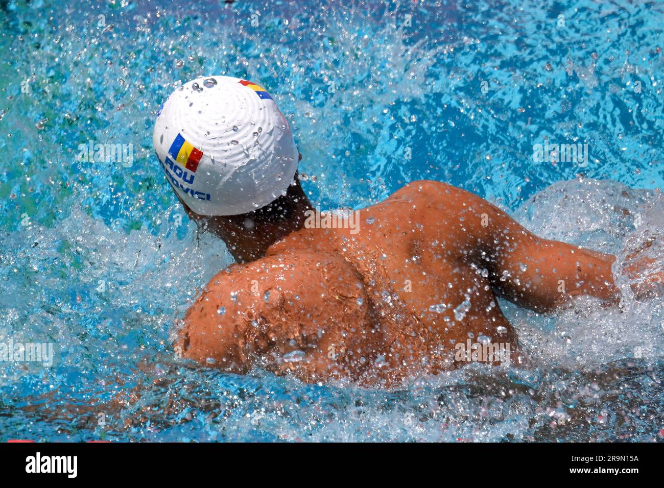 David Popovici of Romania competes in the 100m Freestyle Men Heats ...