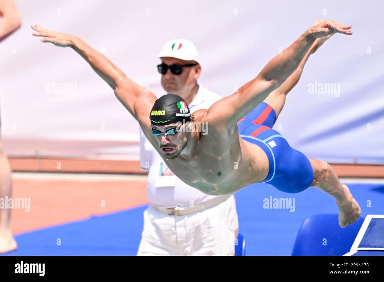 Nicolo' Martinenghi of Italy competes in the 50m Breaststroke Men Heats ...