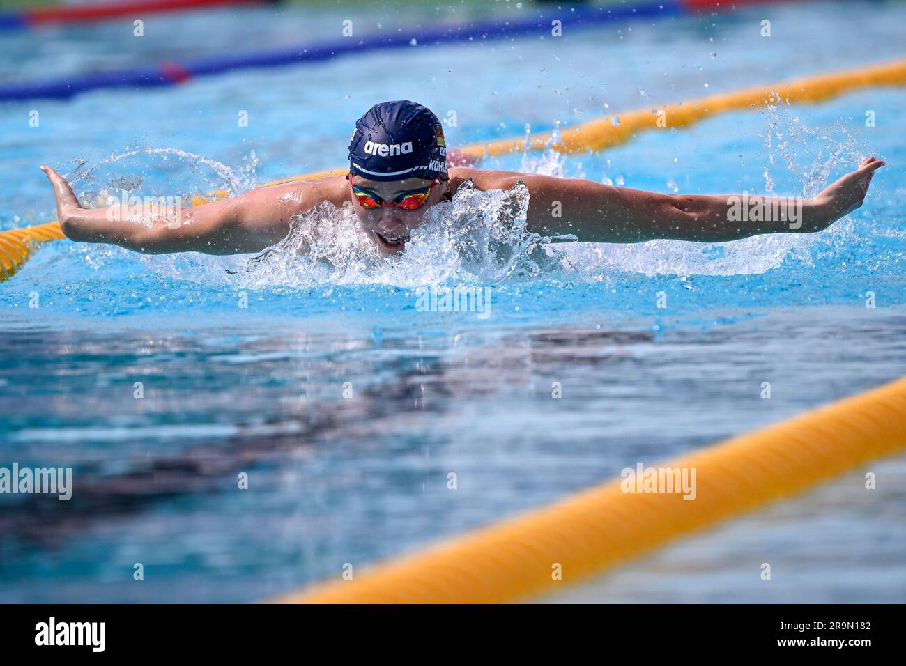 Angelina Koehler of Germany competes in the 100m Butterfly Women Final ...