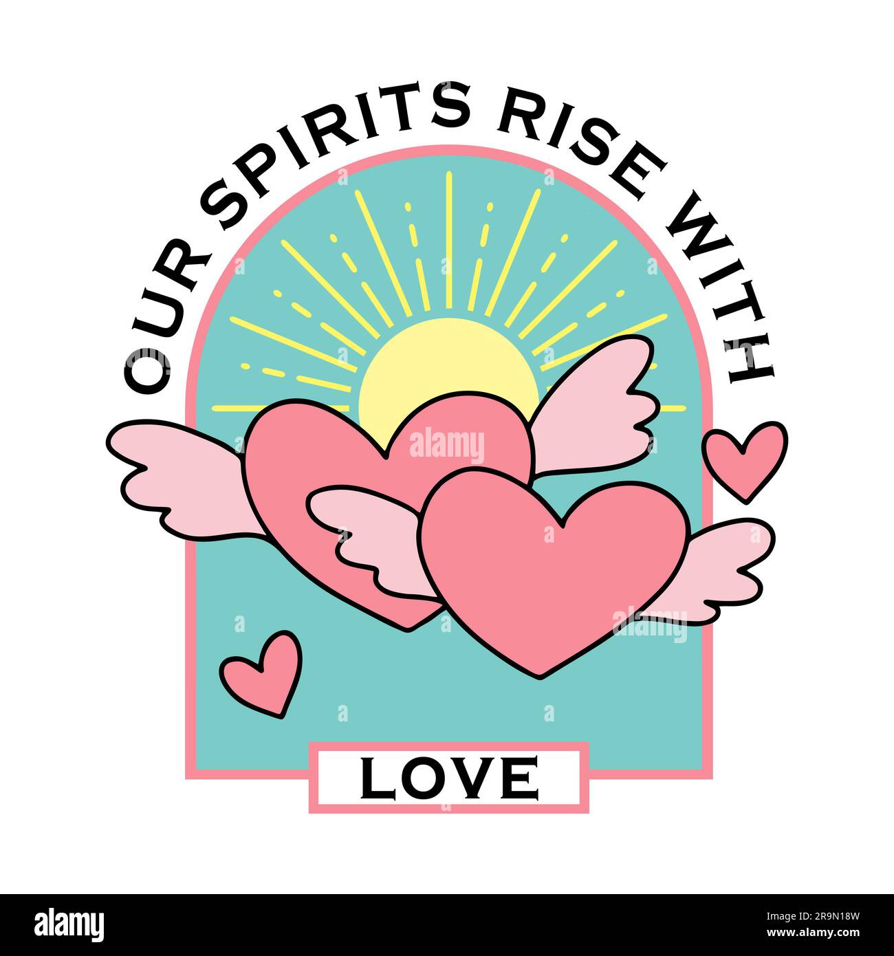Our Spirits Rise With Love - Cute Love Hearts Stock Photo - Alamy