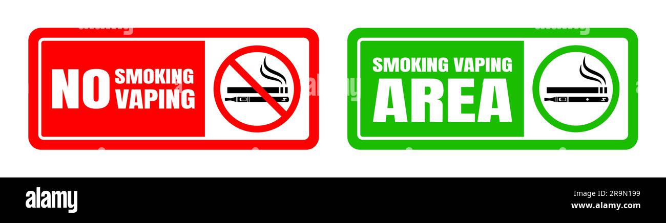 No smoking no vaping and smoking area sign set. Forbidden sign icon isolated on white background ...