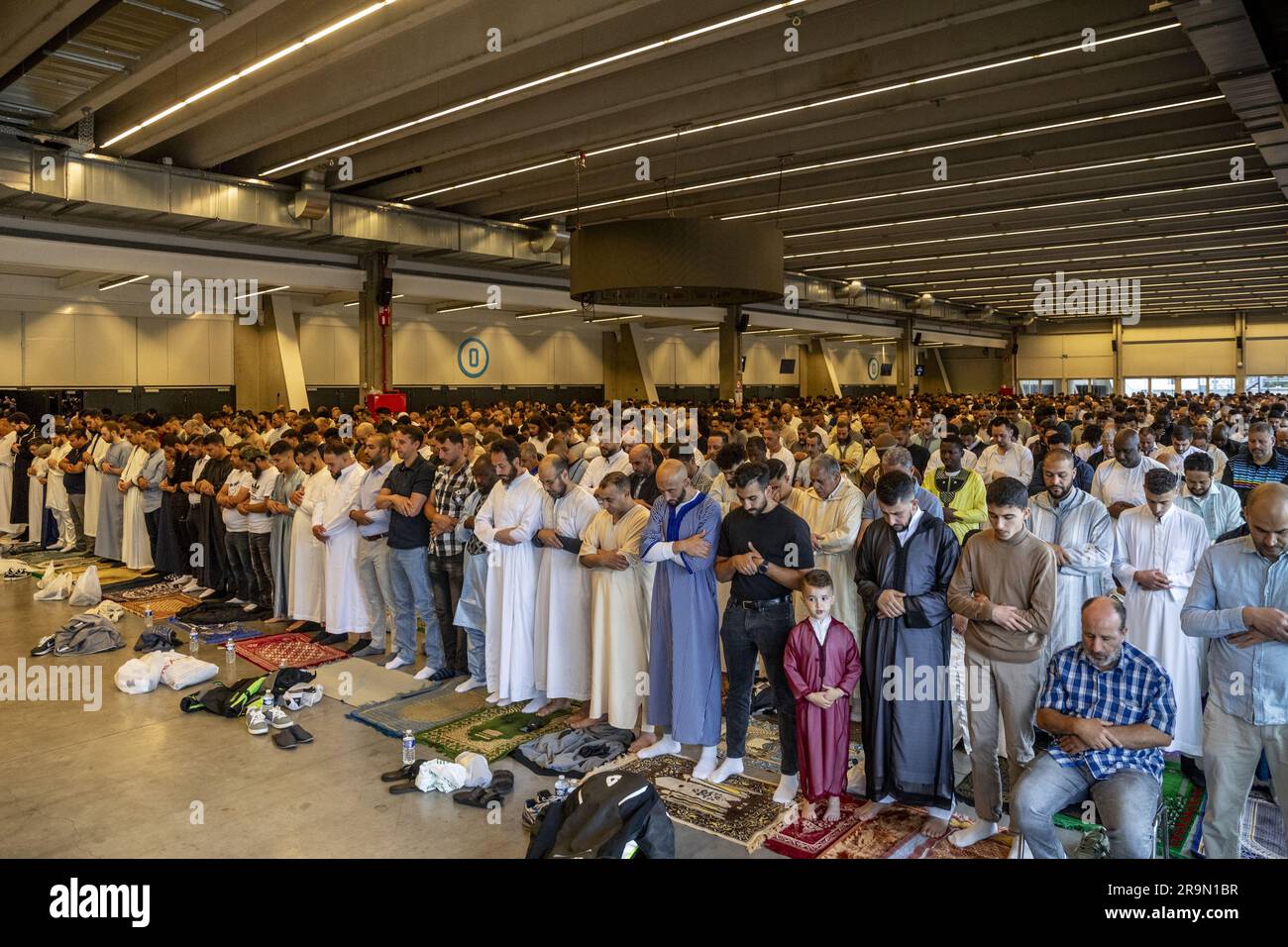 Brussels, Belgium. 28th June, 2023. Muslims gather for celebrations on ...