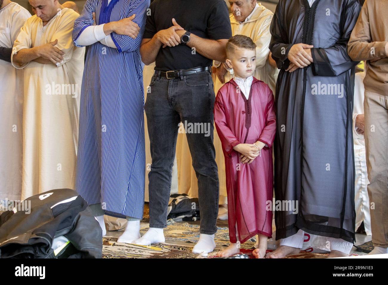 Brussels, Belgium. 28th June, 2023. Muslims gather for celebrations on ...