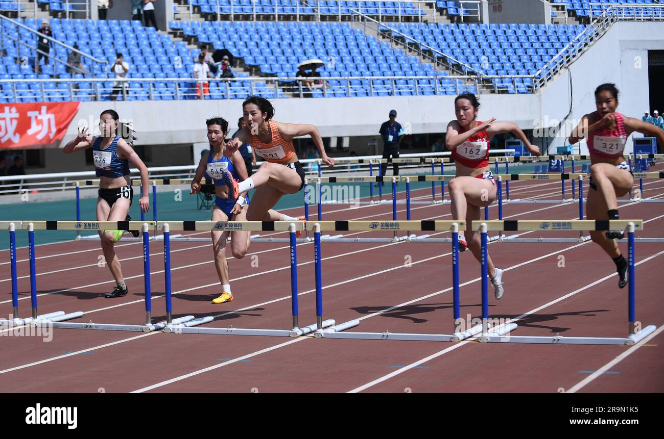 Shenyang, China's Liaoning Province. 28th June, 2023. Athletes compete ...