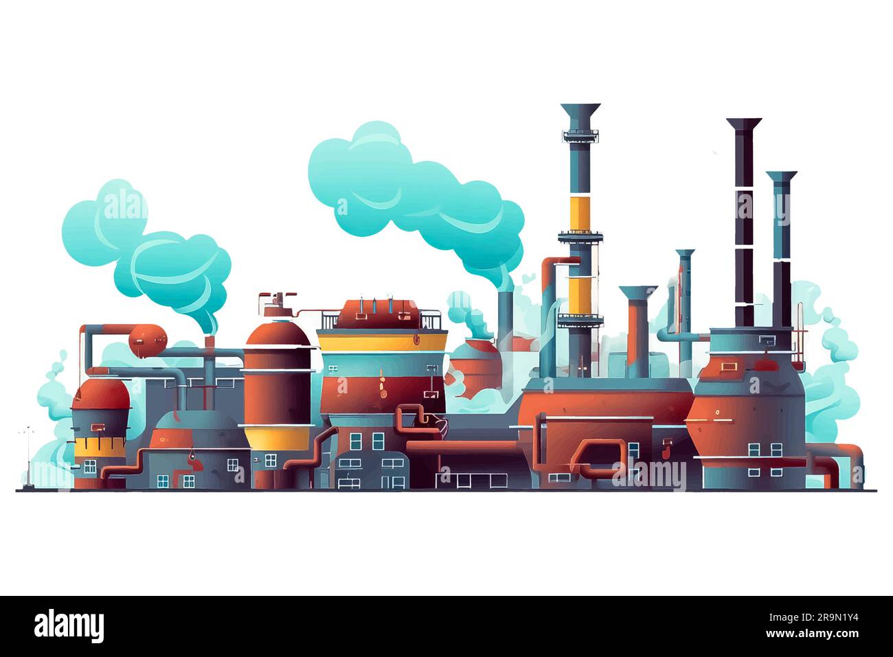 cartoon factory on white background in flat style for icon Stock Vector ...