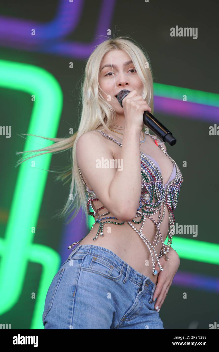 ISTANBUL, TURKIYE - APRIL 23, 2023: Turkish Singer Aleyna Tilki concert during 23 April National ...