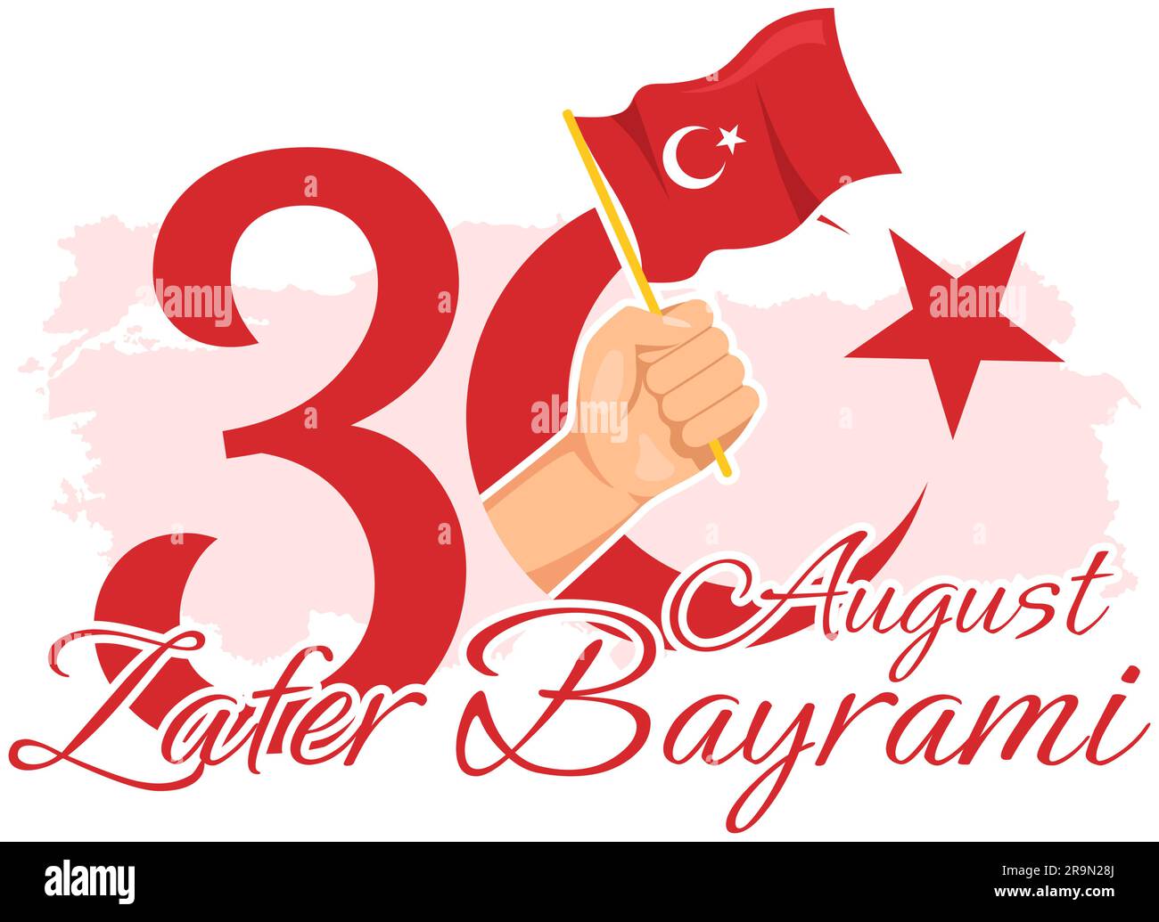 Turkey Victory Day Vector Illustration on 30 august with Zafer Bayrami ...