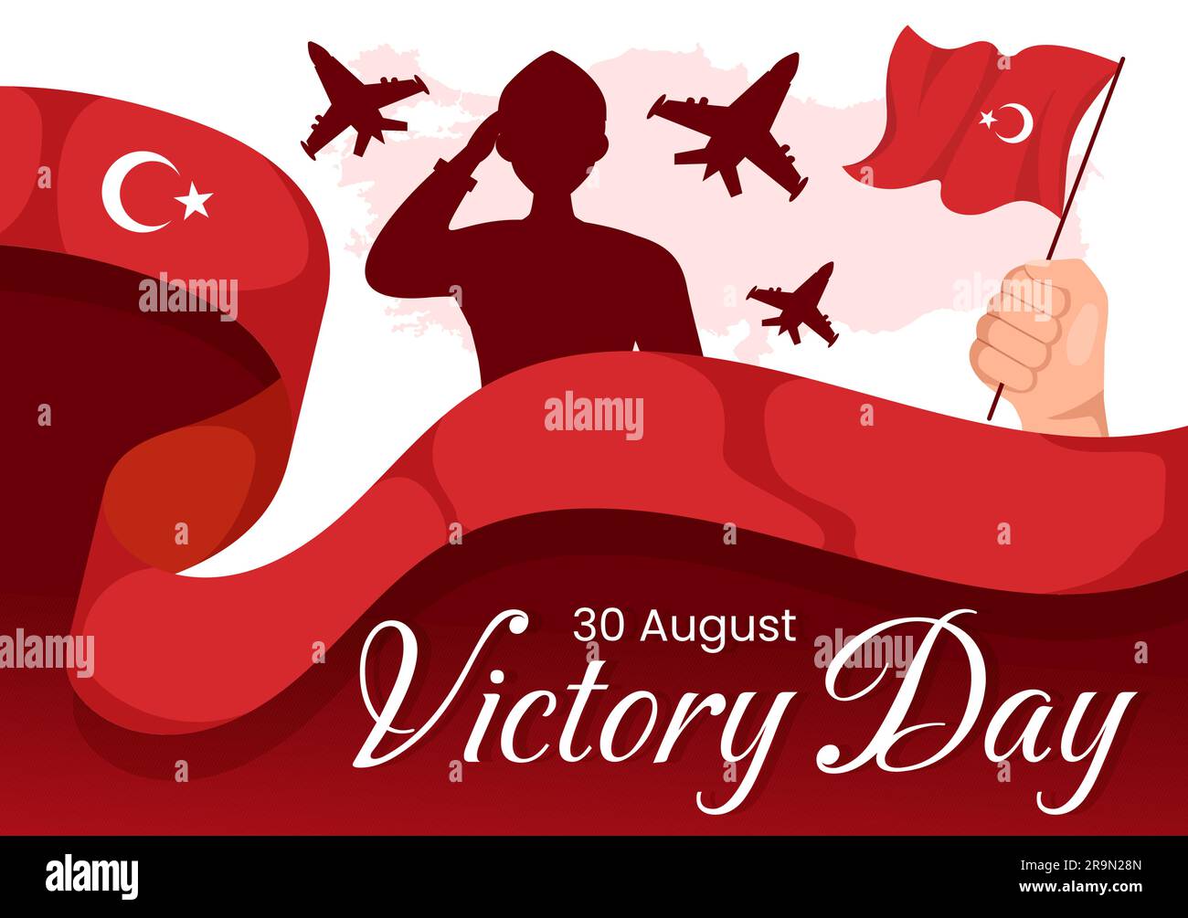Turkey Victory Day Vector Illustration on 30 august with Zafer Bayrami ...