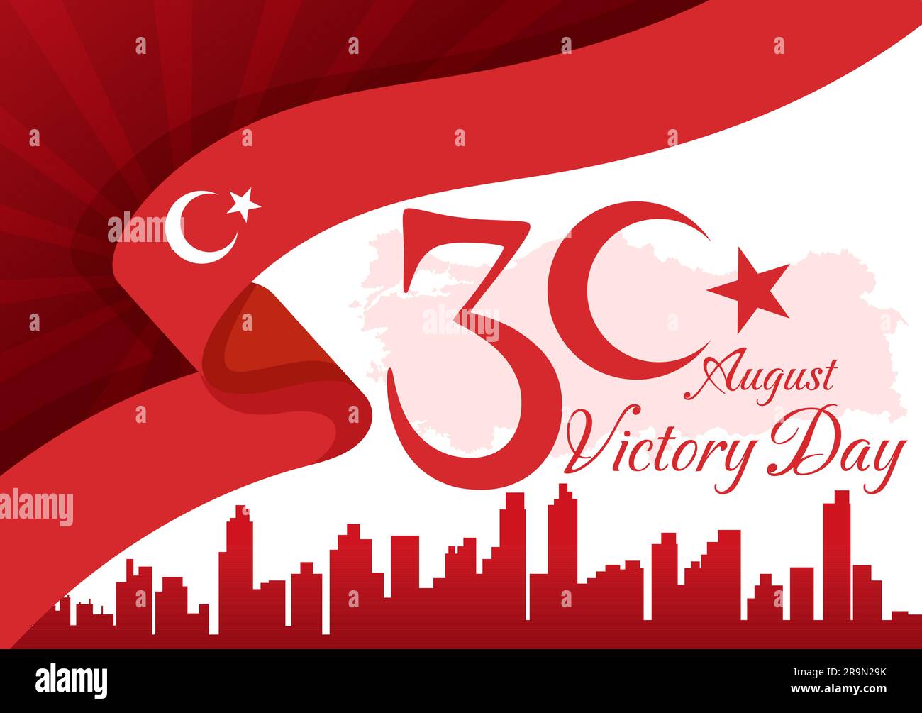 Turkey Victory Day Vector Illustration on 30 august with Zafer Bayrami ...