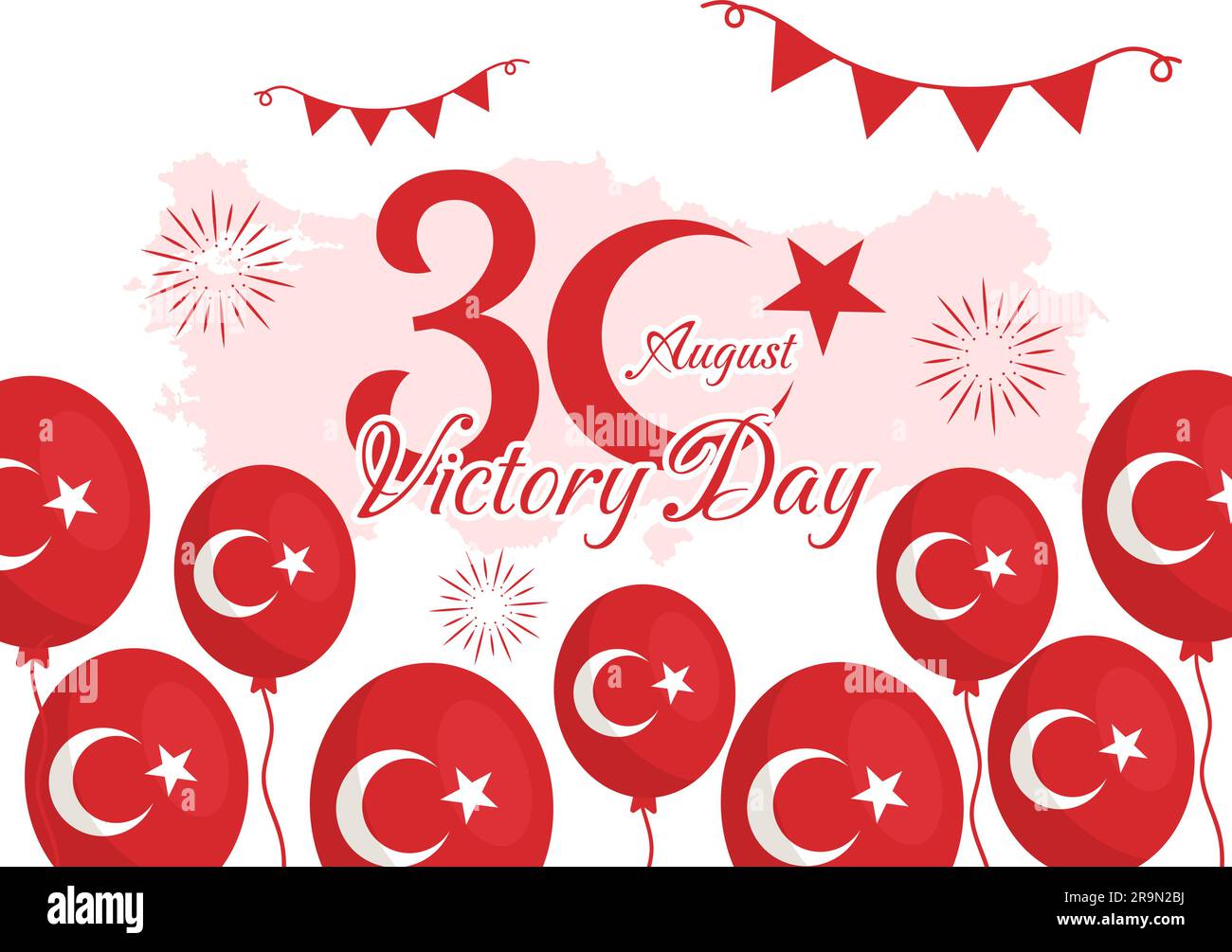 Turkey Victory Day Vector Illustration on 30 august with Zafer Bayrami ...