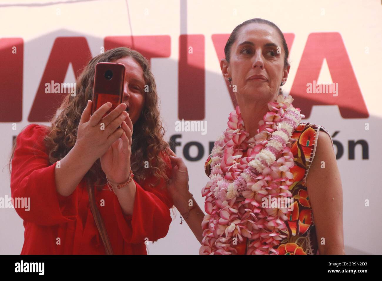 Non Exclusive: June 27, 2023 in Cuautla, Mexico: The pre-Candidate for ...