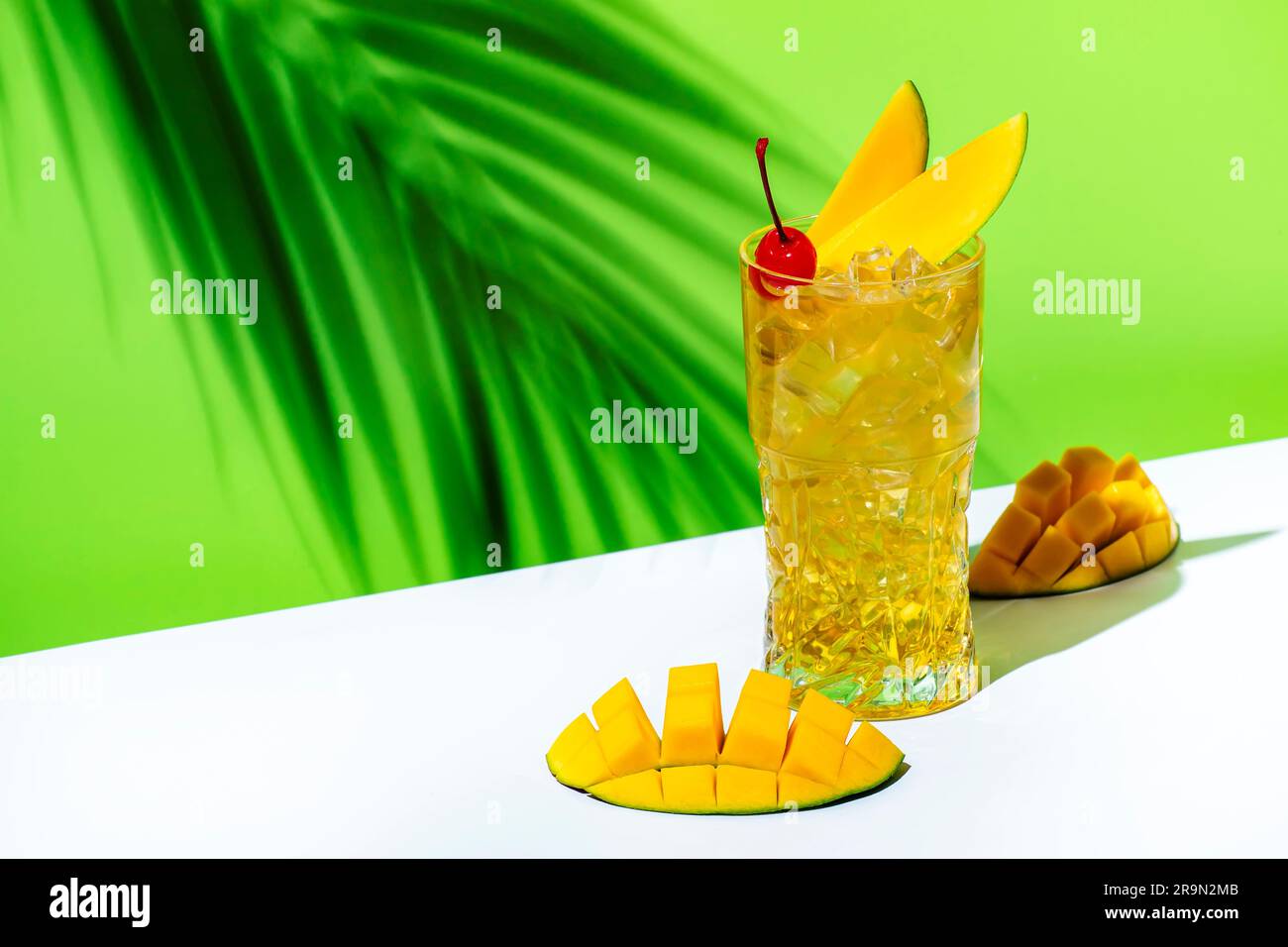 Mango rum collins alcoholic cocktail with rum, syrup, ginger beer ...