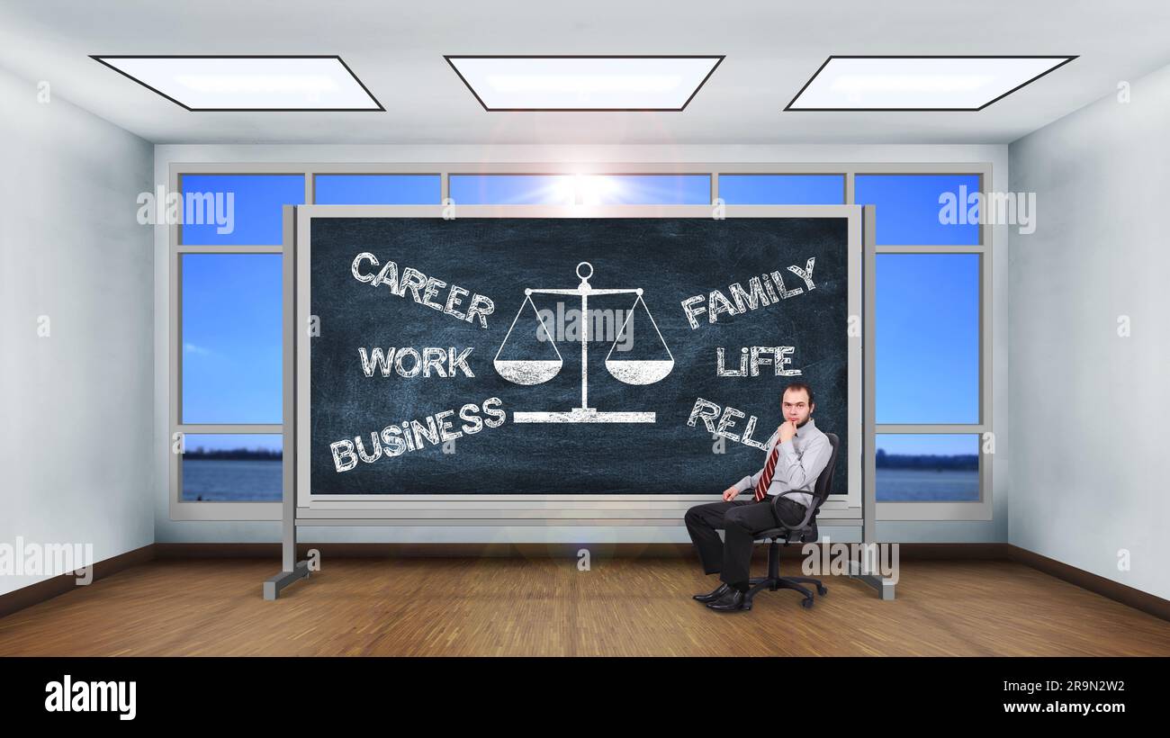 Drawing choose between career and family concept on chalk board Stock ...