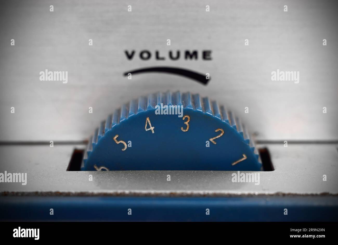 Volume control on reel tape recorder. Extra close up Stock Photo - Alamy