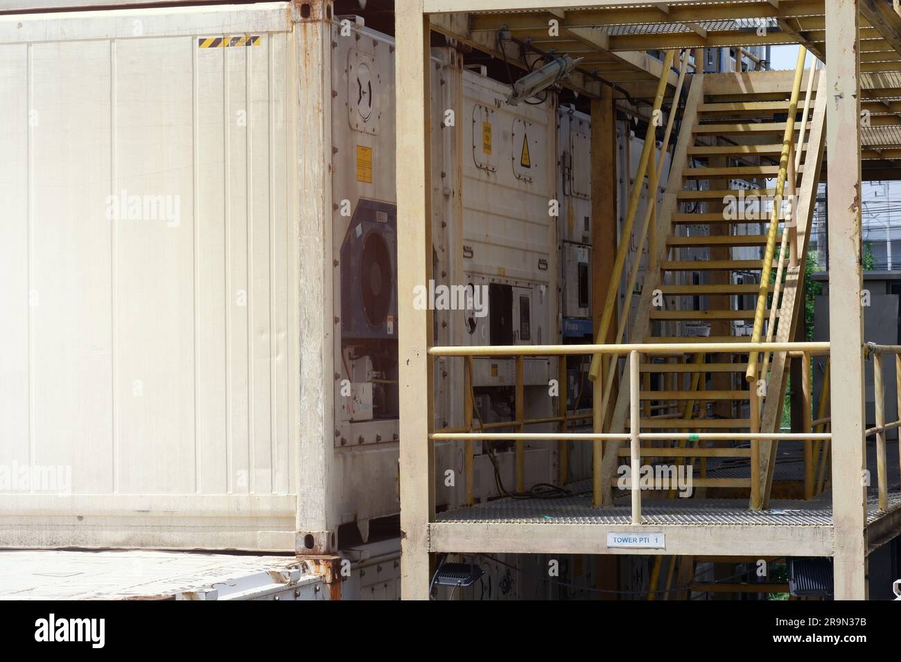 Container office isolated on white background, two-storey prefab ...