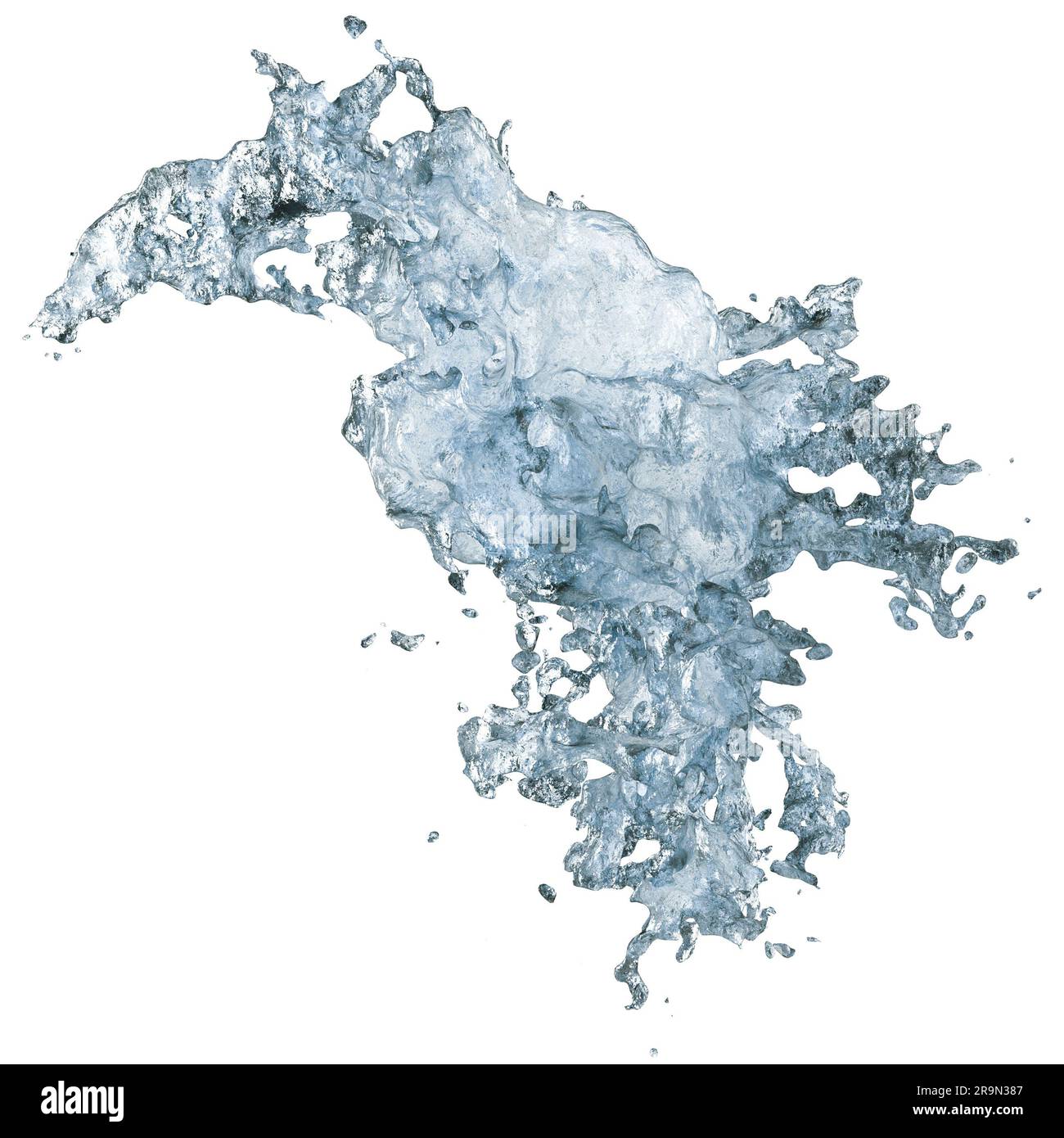 Blue water splash isolated on white background. Cut out graphic design ...