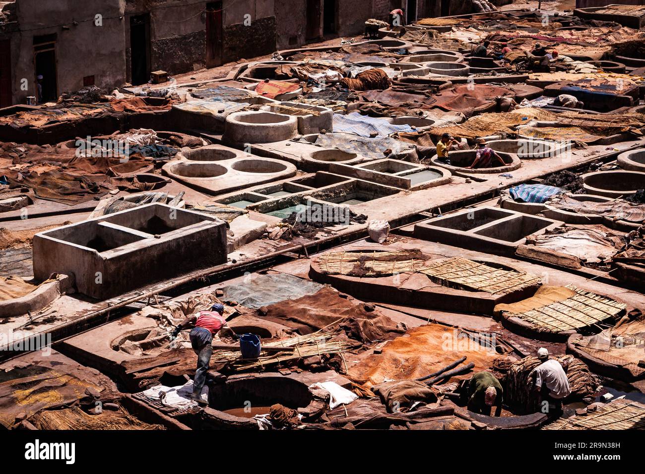 View of the clothes dye vats. Marrakesh or Marrakesh is the fourth ...