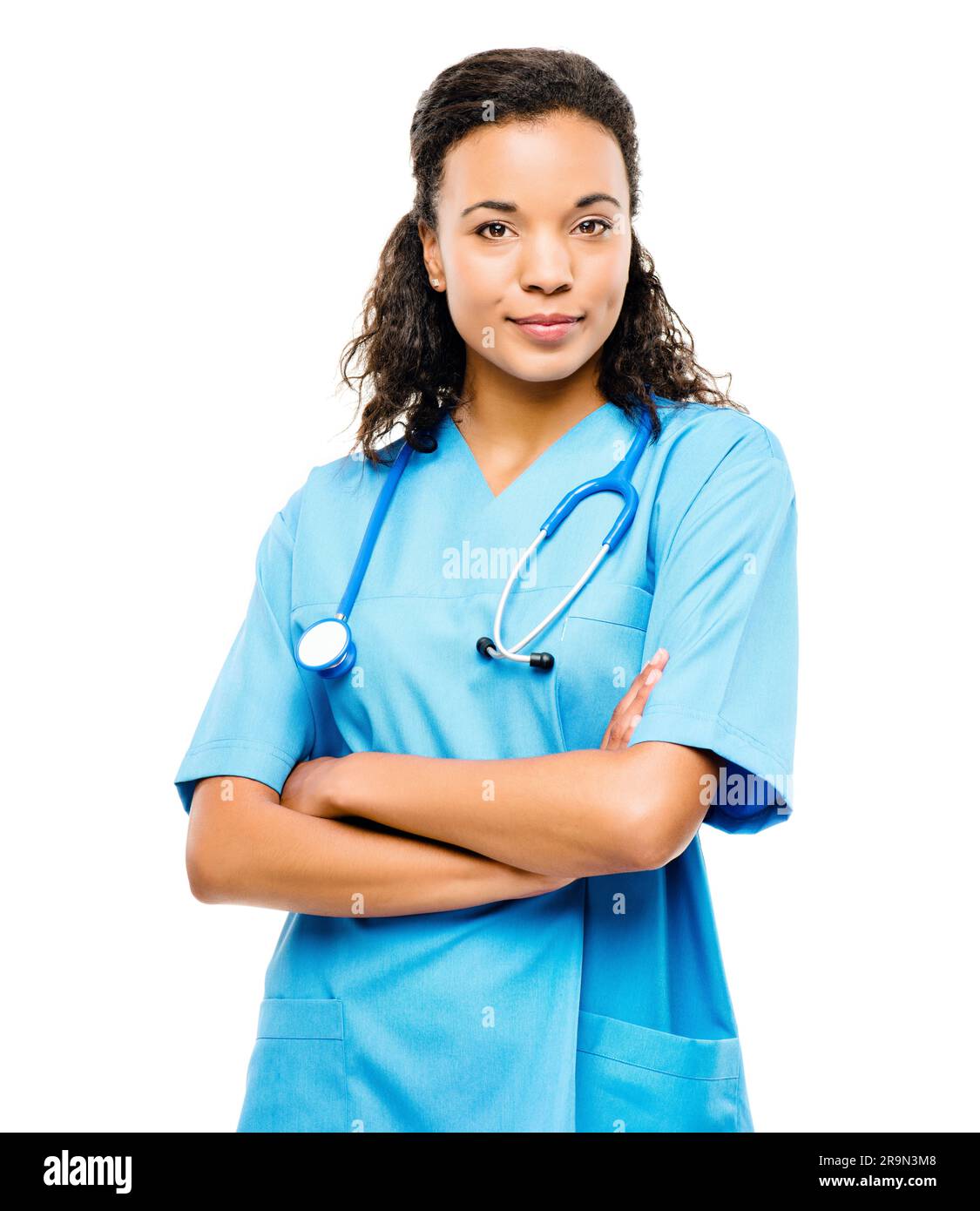 Nurse portrait, woman and arms crossed with a smile from healthcare and ...