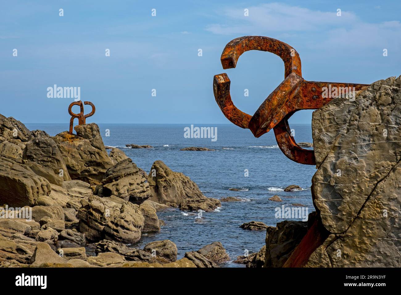 The el Peine del Viento sculpture by Chillida, in San Sebastian, the ...