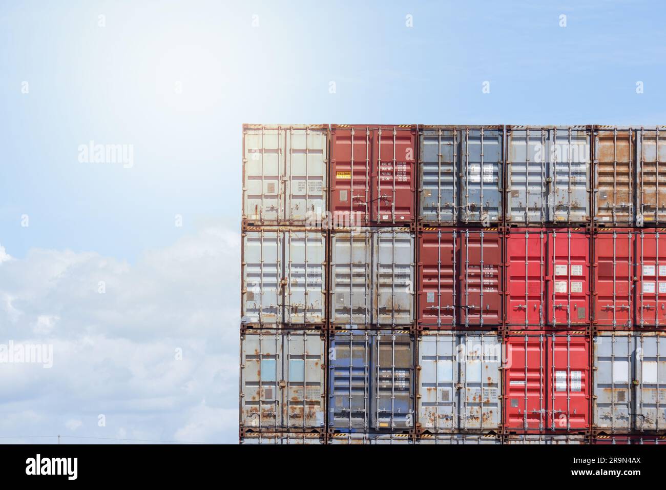 Marine and carrier insurance concept. Cargo container yard. cargo ...