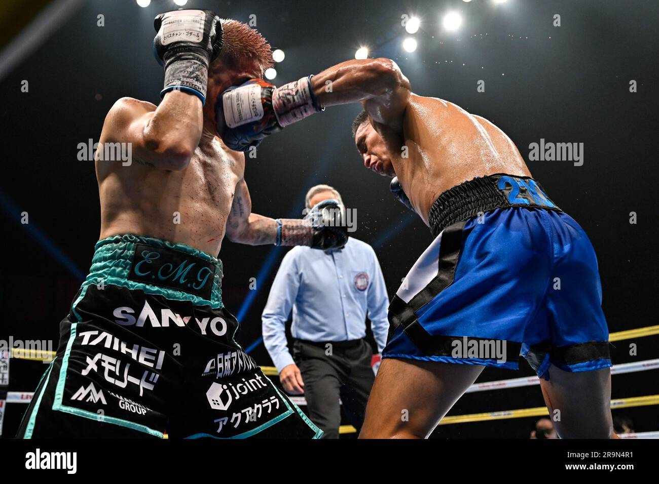 Tokyo, Japan. 24th June, 2023. United States' Joshua Franco (blue ...