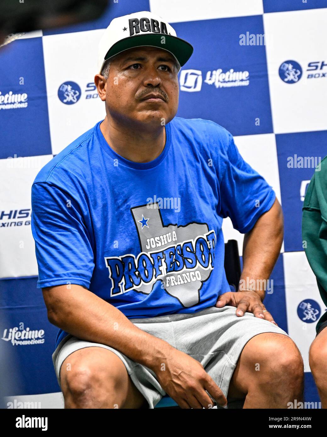Tokyo, Japan. 24th June, 2023. Joshua Franco's trainer Roberto Garcia ...