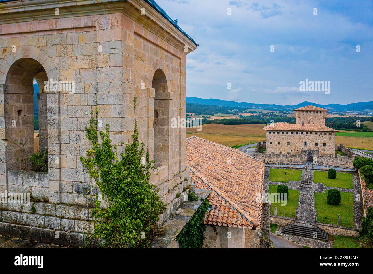 Varona tower and Santa María Villanane church, Alava, Basque country ...