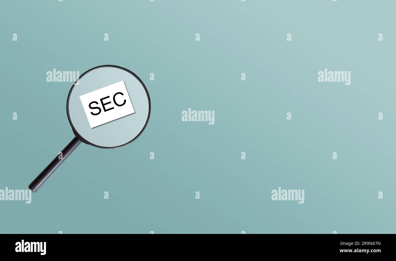 SEC - Securities and Exchange Commission words with magnifying glass ...