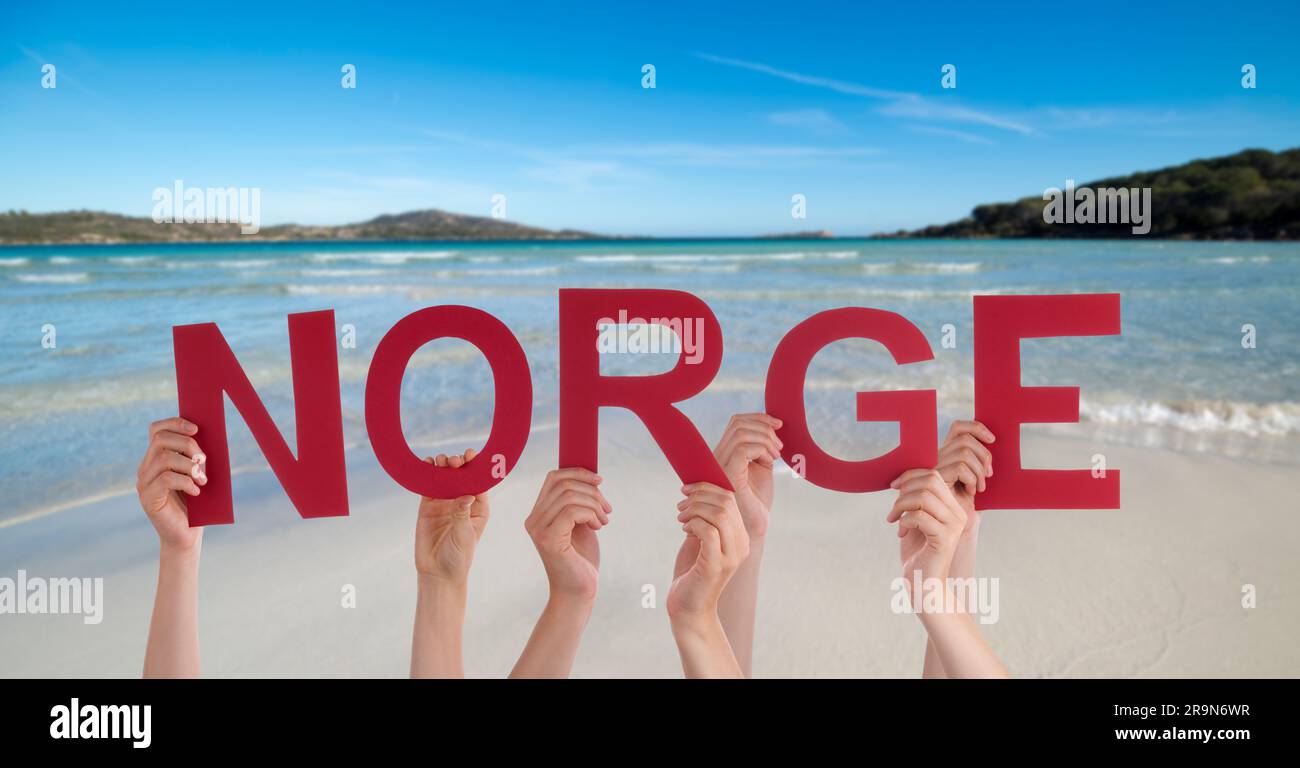 People Or Persons Hands Building Norwegian Word Norge Means Norway ...