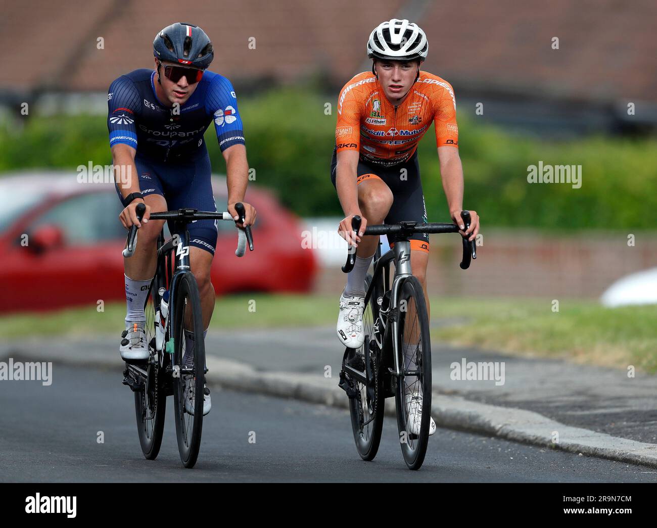 CC Etupe's Bjoern Koerdt (right) and Groupama-FDJ La Conti's Noah Hobbs ...
