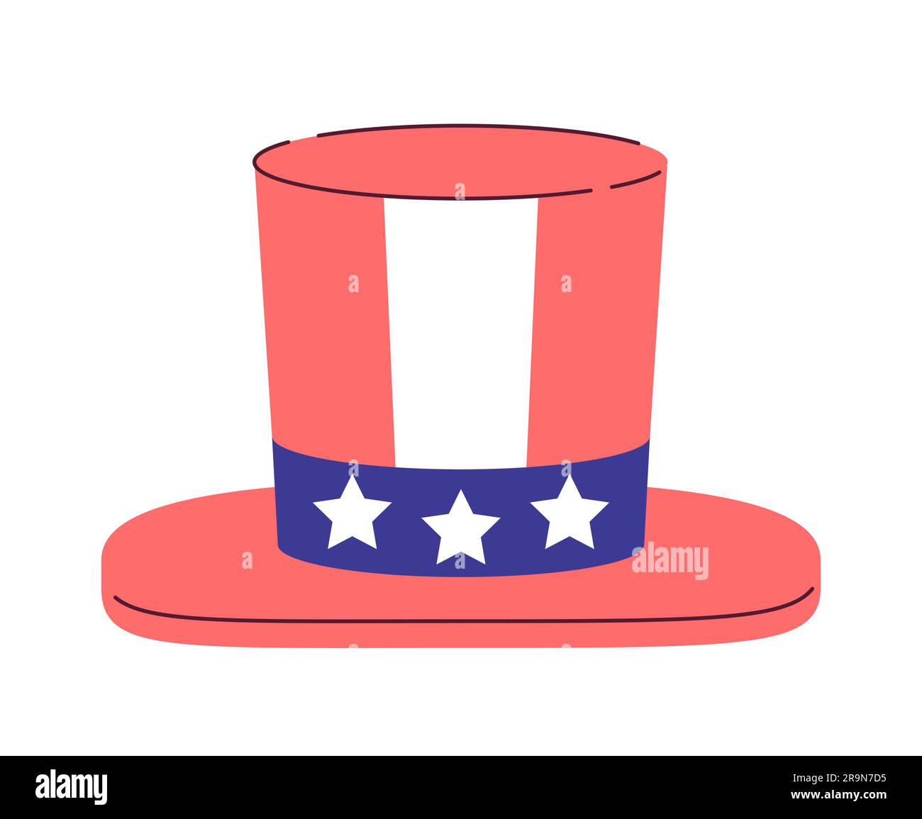 4th of july hat semi flat colour vector object Stock Vector Image & Art ...