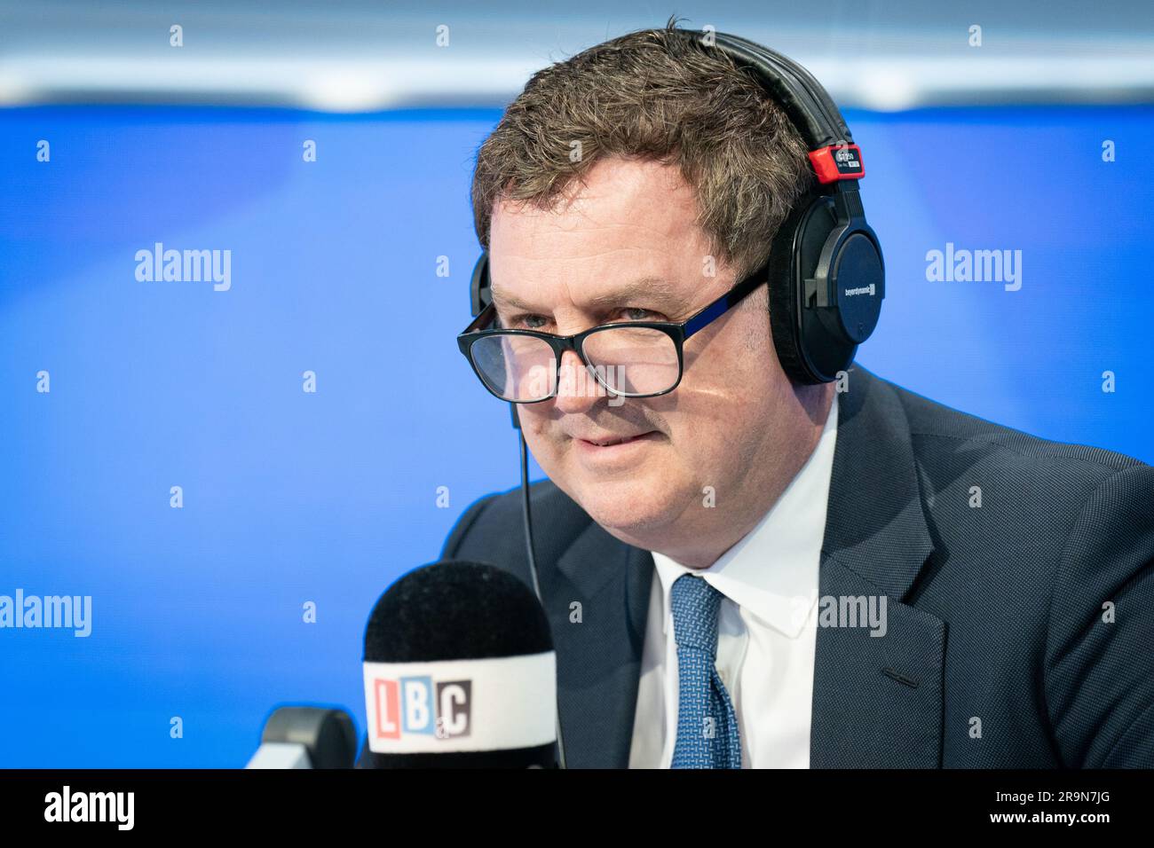 Work and Pensions Secretary Mel Stride takes part in a live phone-in on ...